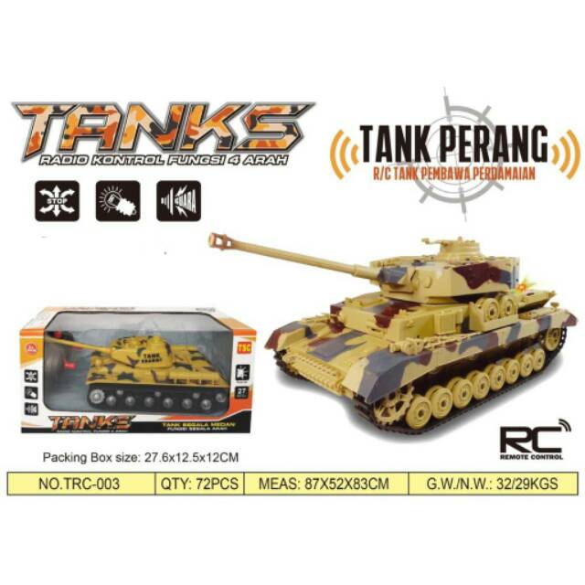 Jual Mainan hobby anak mobil remote control rc Tank perang battle tank ...