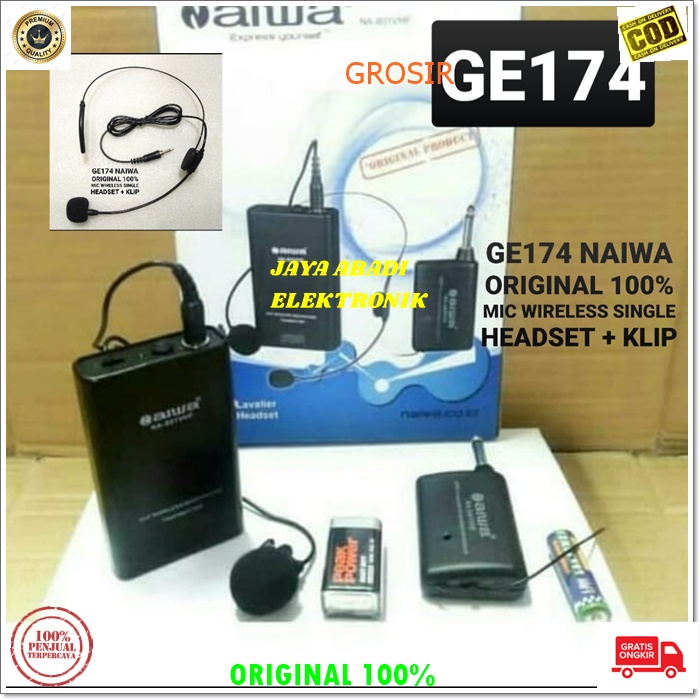 Jual G174 ORIGINAL MIC NAIWA WIRELESS CLIP ON BANDO HEADSET MIK WIRELES ...