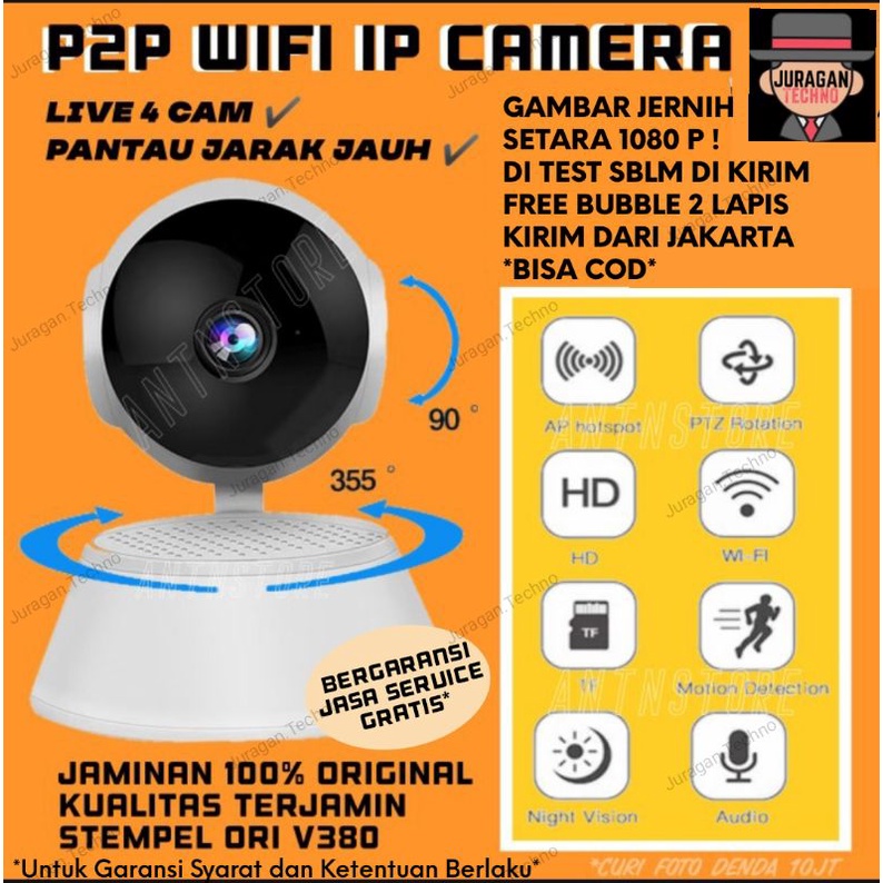 Jual V380 Ip Cam / V380 Ip Camera / V380 Ipcam / Ip Camera Cctv Wifi Indoor | Shopee Indonesia