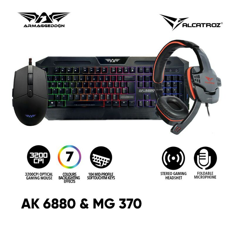 Jual Armaggeddon Keyboard Mouse Gaming Combo AK6880 Kalashnikov + ATOM ...