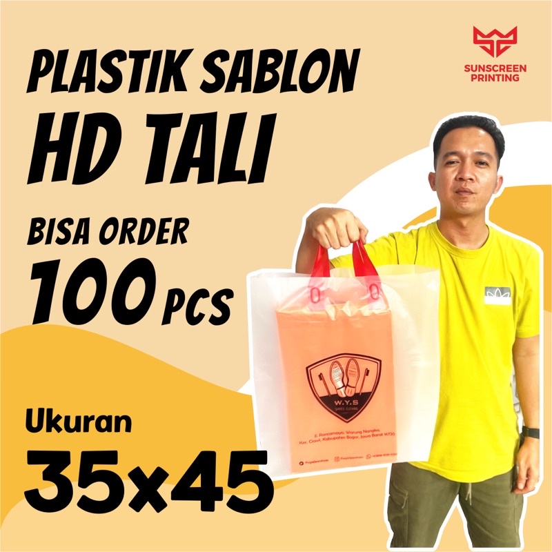 Jual Plastik sablon custom HD tali 35x45 soft handle free design ...