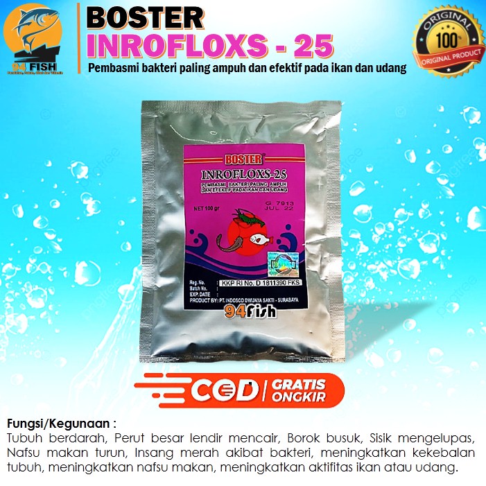 Jual BOSTER INROFLOXS 25 Inroflox Antibiotik Ikan Pembasmi Bakteri Ikan ...