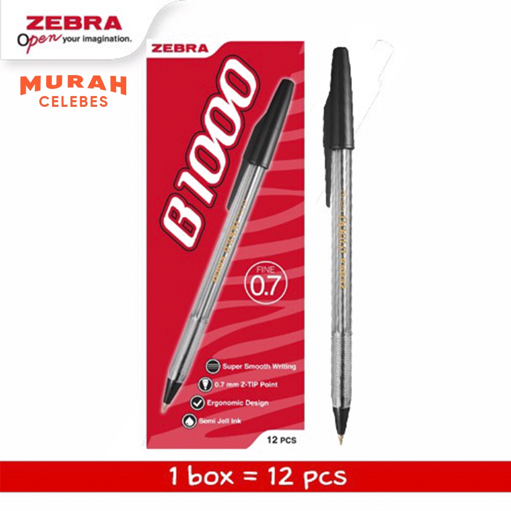 Jual Pulpen ZEBRA B1000 Semi Gel Ink 0.7mm - 1 Lusin (12 pcs) | Shopee ...