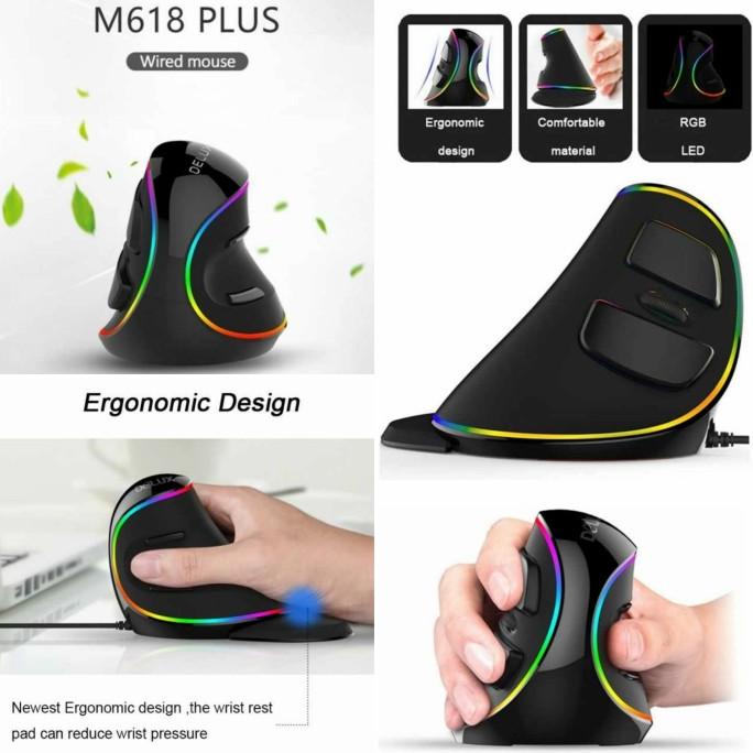 Jual Delux M618 Plus Ergonomic Vertical Wireless Mouse Tanpa Kabel ary55 Ayo Beli | Shopee Indonesia