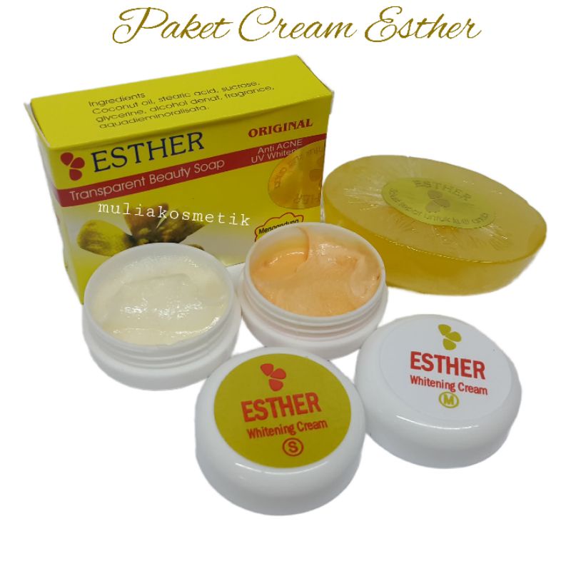 Jual PAKET CREAM ESTHER WHITENING & SABUN ESTHER (pot putih) | Shopee ...