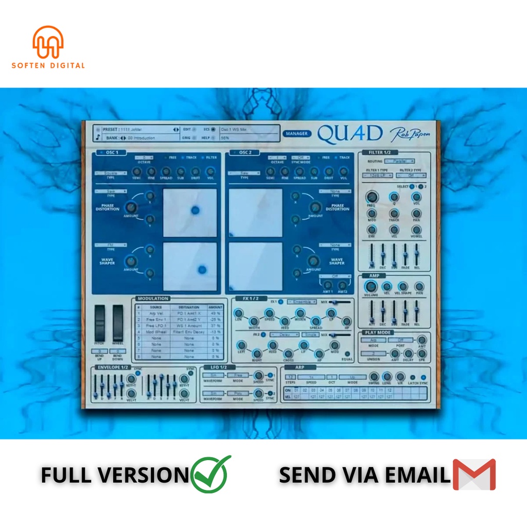 Jual RobPapen Quad v1 VST Plugin Rack Extension synthesizer built from ...