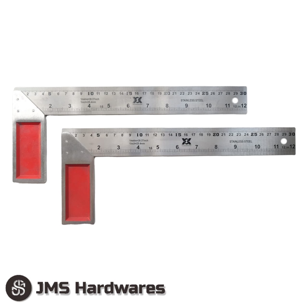 Jual Penggaris Siku Tukang Jumbo 30 cm Stainless 12"/ Siku Tukang ...