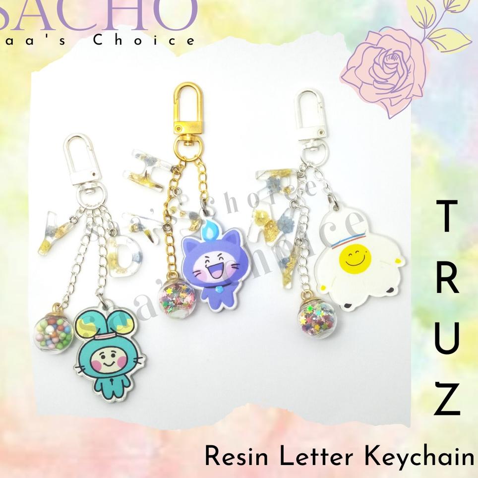 Jual Terbaik.. SACHO - TRUZ by Treasure Resin Letter Keychain | Shopee ...