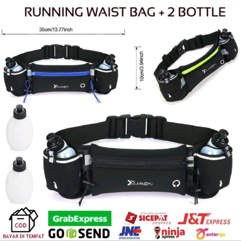 Jual Tas Pinggang Olahraga Lari Running Sepeda Bag dengan 2 Botol ...