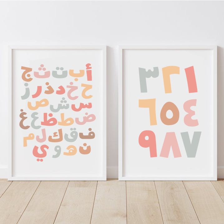 Jual Wall Decor Hiasan Dinding Edukasi Islami Anak Huruf Dan Angka Arab ...