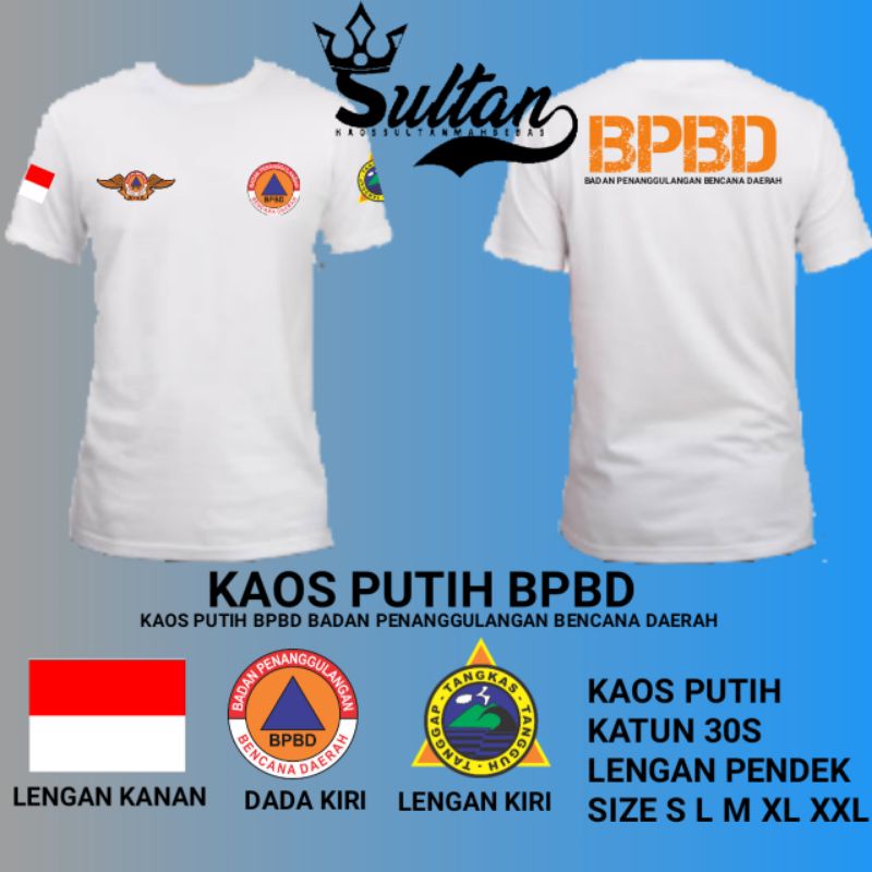 Jual kaos putih BPBD HUT RI/baju Putih BPBD TRC | Shopee Indonesia