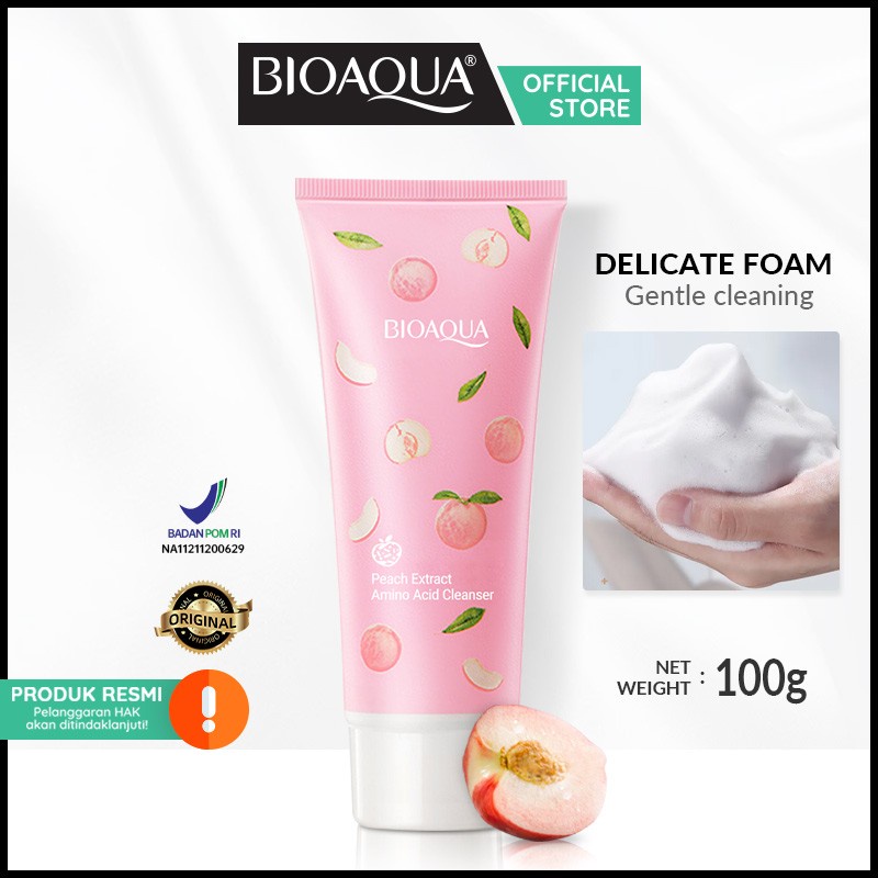 Jual BIOAQUA face wash Peach Extract Amino Acid Cleanser pembersih ...