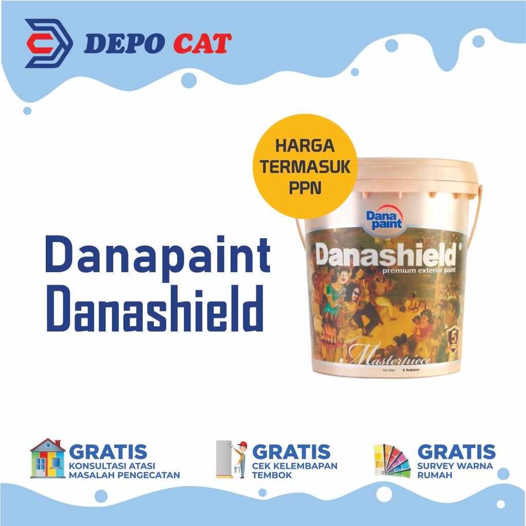 Jual Cat Tembok Exterior (Luar Ruang) | Danashield WHITE 2,5L | Shopee ...