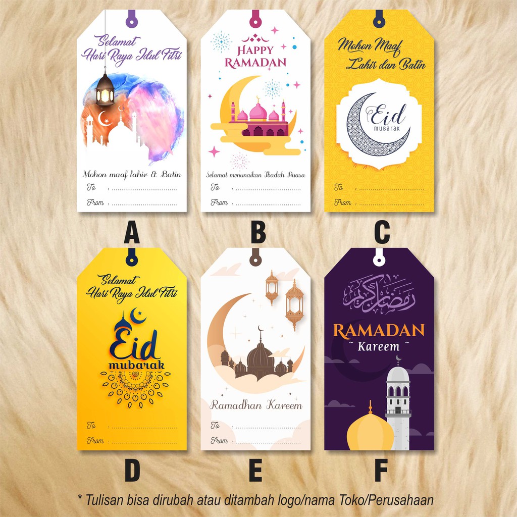 Jual Hang Tag/Kartu Hadiah Parcel Hari Raya Idul Fitri/Ramadhan bentuk ...