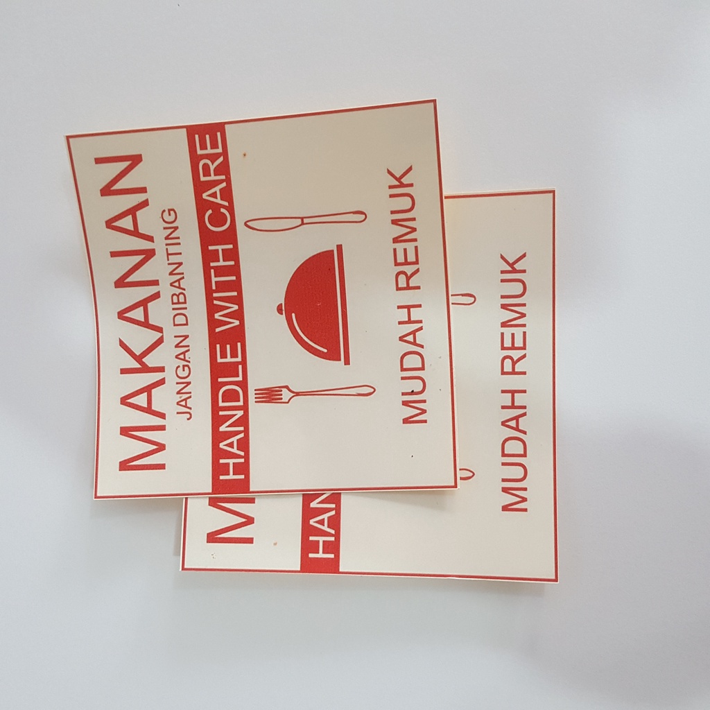Jual STICKER LABEL FRAGILE MAKANAN MUDAH REMUK BARANG PECAH BELAH ...