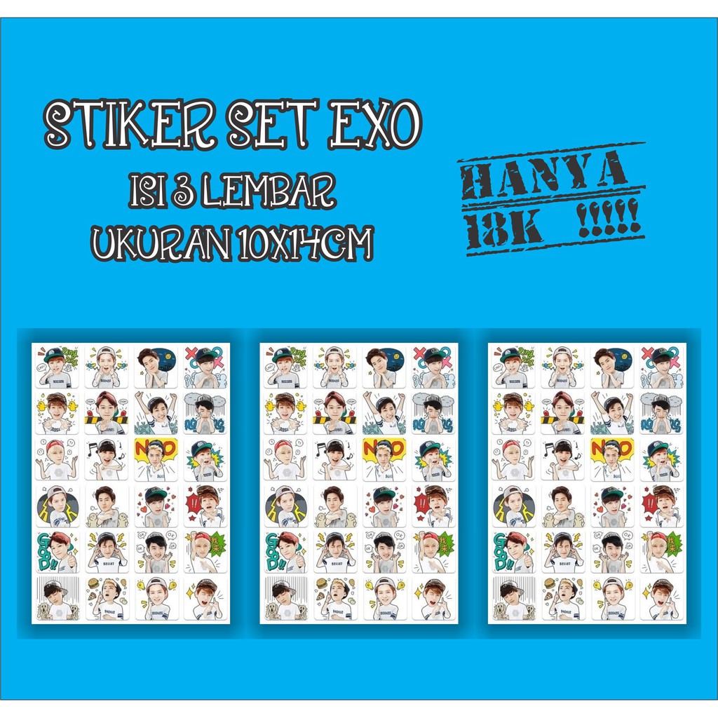 Jual STIKER SET EXO ISI 3 LEMBAR KPOP | Shopee Indonesia
