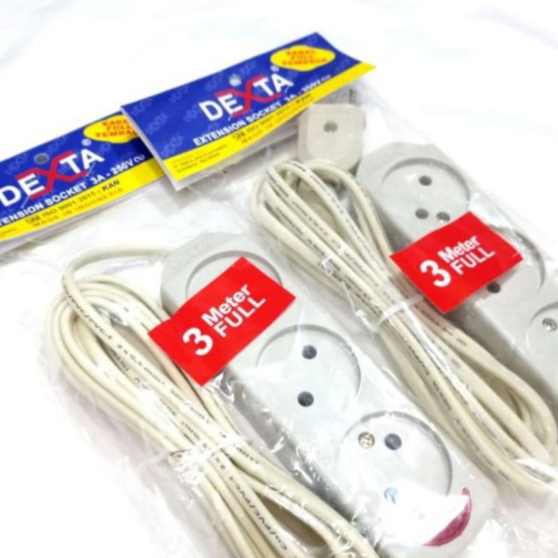 Jual DEXTA STOP kontak Gepeng 3 meter 3m full kabel olor terminal 2 3 4 ...