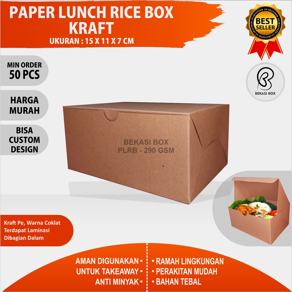 Jual RICE BOX POLOS 15 x 11 x 7 CM/ SNACK BOX / BOX FRIED CHICKEN ...
