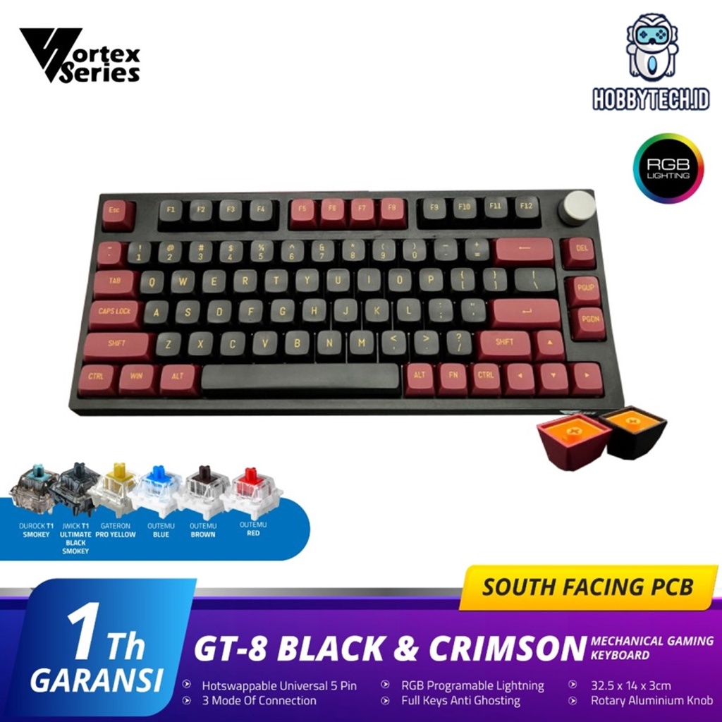 Jual VortexSeries GT-8 Black & Crimson Wireless Mechanical Gaming ...