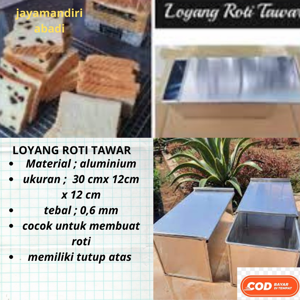 Jual loyang kotak roti tawar plus tutup | Shopee Indonesia