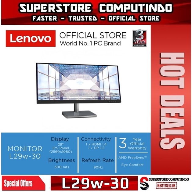 Jual Monitor LED Lenovo L29w-30 29" WFHD IPS HDMI DP 90Hz | Shopee ...
