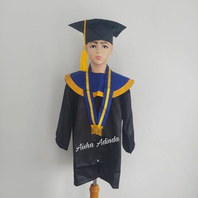 Jual BAJU TOGA WISUDA ANAK PAUD TK BIRU LIST KUNING EMAS ORIGINAL ...