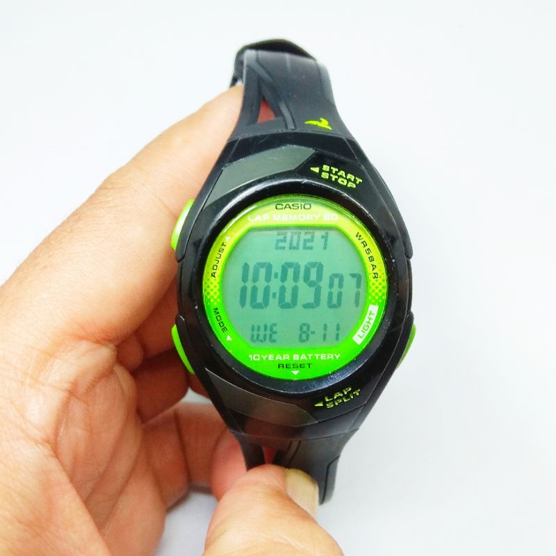 Jual Casio lap memory PHYS str 300 green dial | Shopee Indonesia