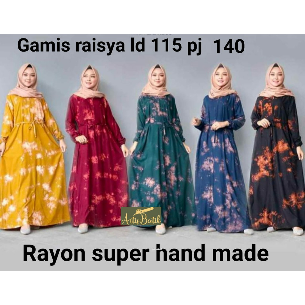 Jual GAMIS RAISYA GAMIS SERUT LEBARAN WANITA TIEDYE SUPER JUMBO GAMIS ...