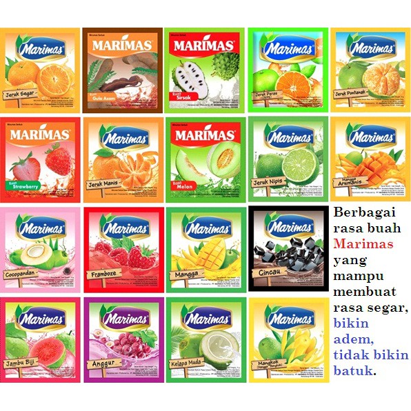 Jual Marimas Minuman Serbuk Bubuk Aneka Rasa Buah 1 renceng isi 10 sachet | Shopee Indonesia