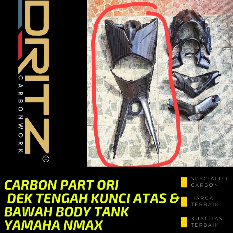 Jual Carbon PART ORI DEK TENGAH ATAS KUNCI DAN BAWAH BODY TANK YAMAHA ...