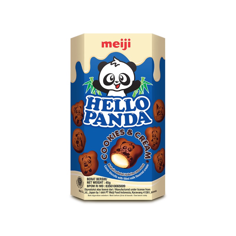 Jual Biskuit snack jajanan anak Helo Hello Panda Meiji keju coklat ...