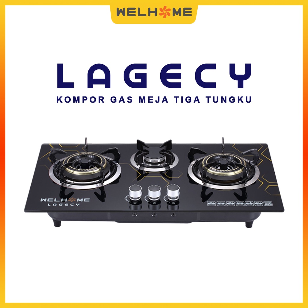 Jual Welhome Kompor Lagecy Gas Kaca 3 Tungku (Kompor Tanam + Meja ...