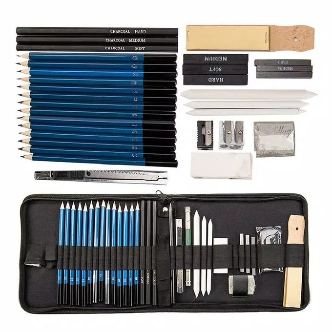 Jual Sketching 40 Pcs Pencil Set Drawing Kit Tools Pensil Gambar Sketsa Art | Shopee Indonesia