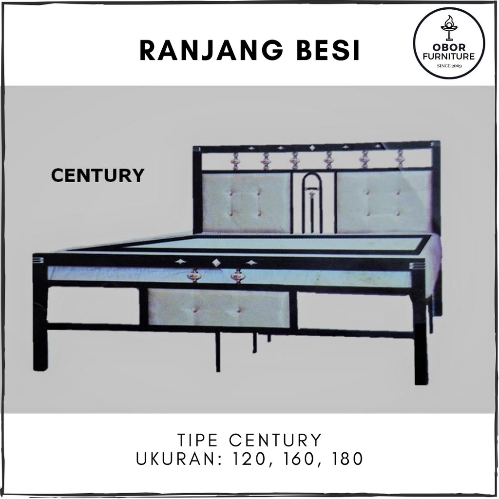 Jual [JABODETABEK AJA] Ranjang Besi Century ukuran 90 120 160 180 Divan Besi | Shopee Indonesia