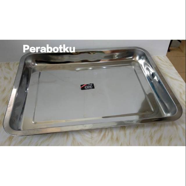 Jual Baking Tray Stenlis 40 x 30 cm / Nampan Loyang Segi / Wadah Saji ...