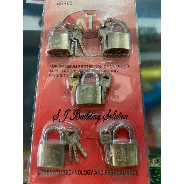 Jual GEMBOK BESI MASTERKEY ATS 40MM BAGUS 5 BUAH KUNCI PINTU / RUMAH ...