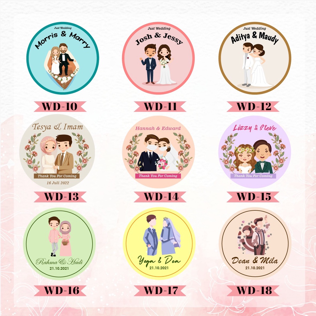 Jual Stiker Wedding Bulat Souvenir Pernikahan Custom | Cetak Sticker ...