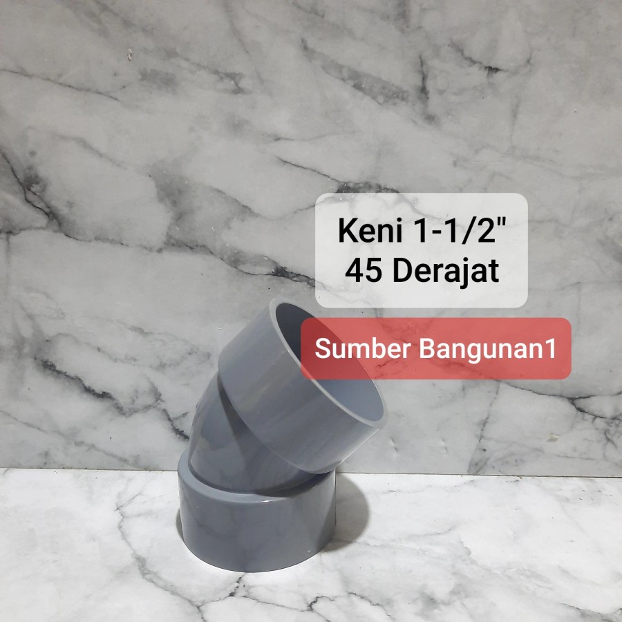 Jual Keni 1-1/2 inci 45 derajat sambungan pipa elbow 1.5" inchi knie ...