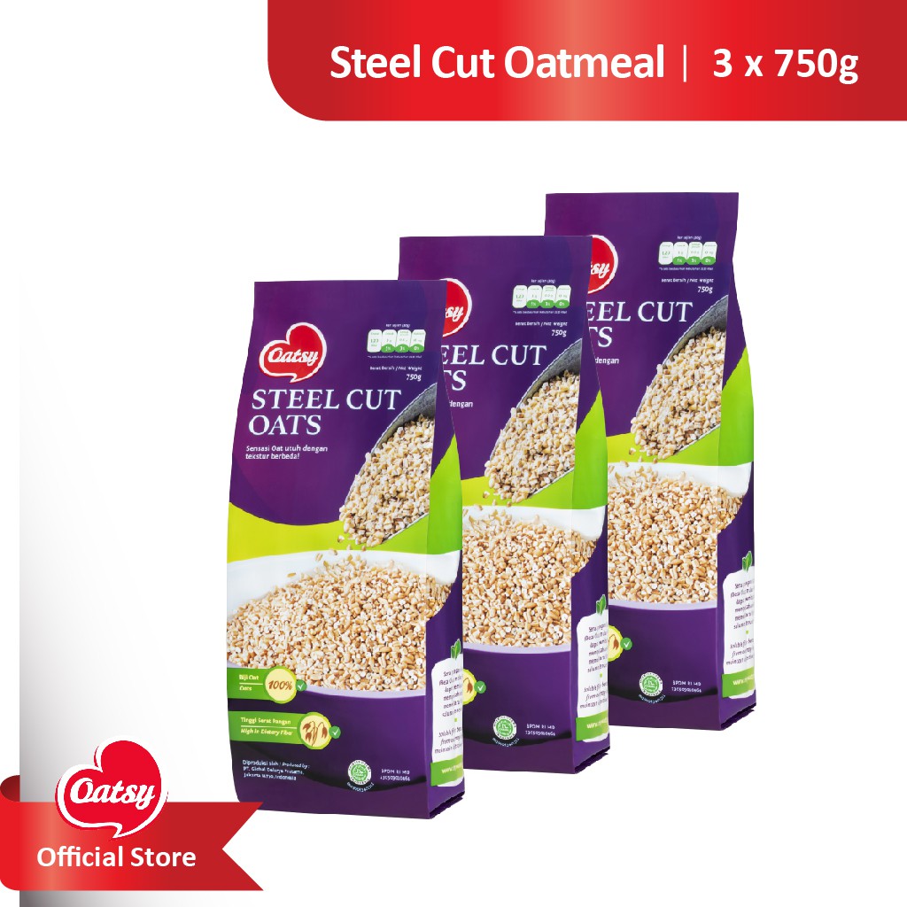 Jual OATSY Steel Cut Oats 750g (Triple Pack) | Shopee Indonesia