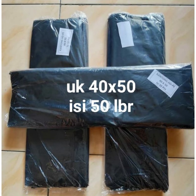 Jual kantong plastik sampah hitam uk 40x50 trash bag hd sampah | Shopee Indonesia