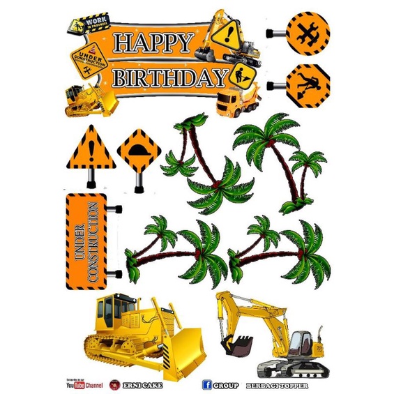 Jual Topper cake Excavator / eskavator / beko / konstruksi | Shopee ...