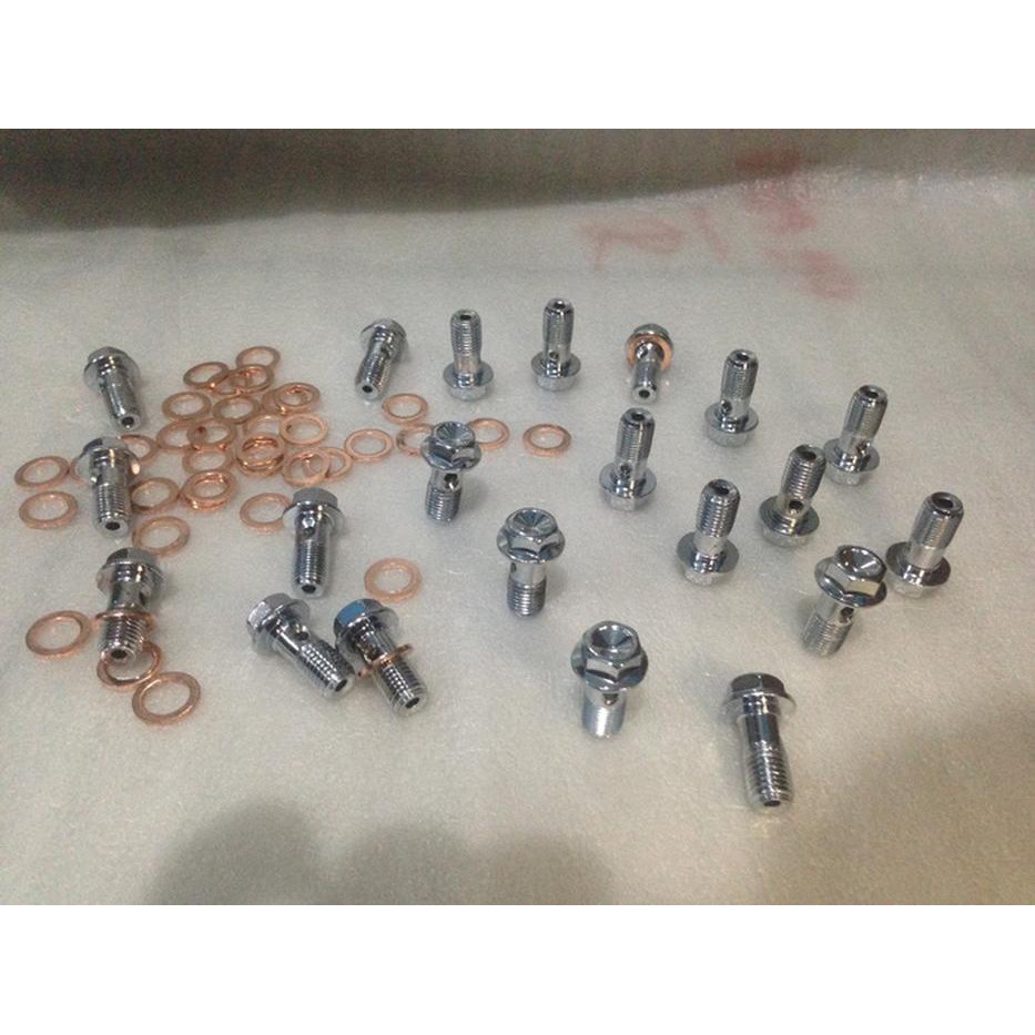 Jual Baut Nepel Kaliper Drat Kasar M10 x 1,25mm (Brake Banjo Bolt ...
