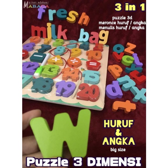Jual PUZZLE HURUF/ PUZZLE ANGKA KAYU 3 DIMENSI | Shopee Indonesia
