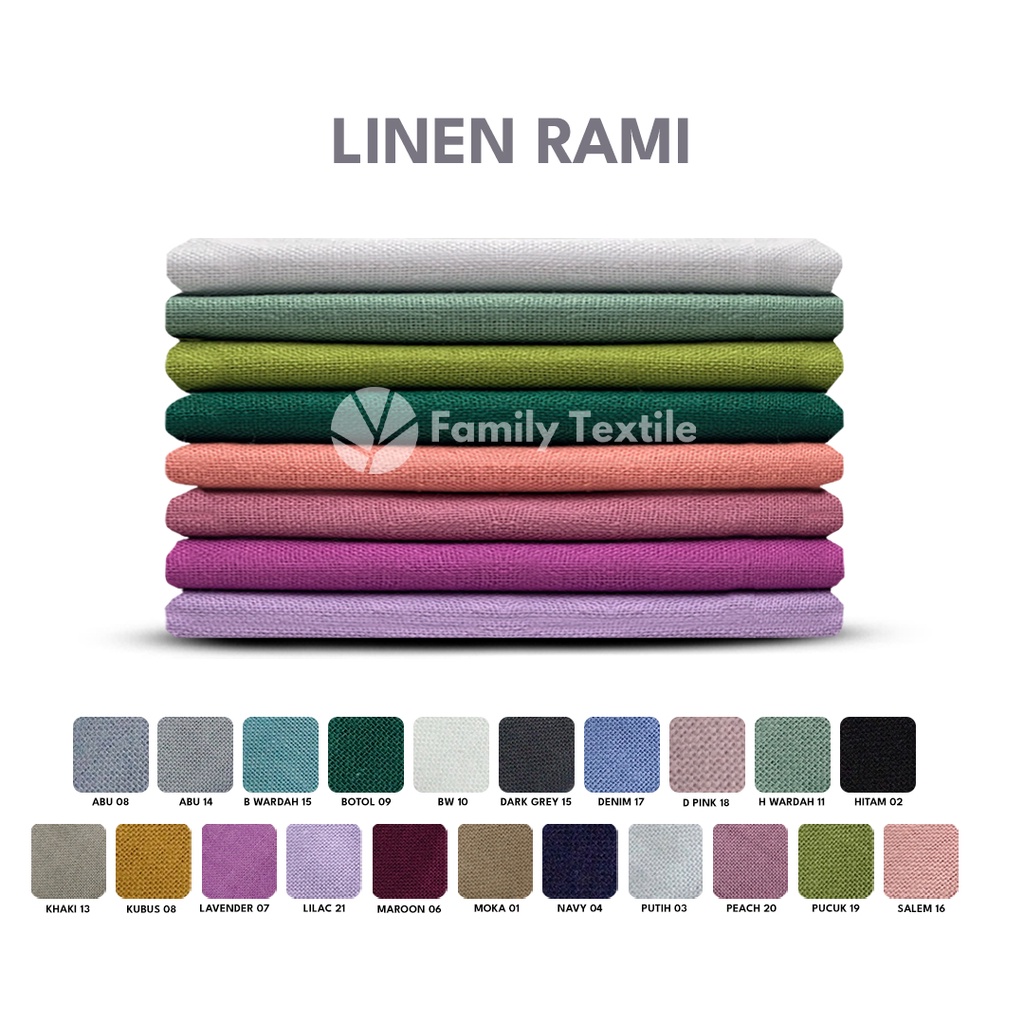 Jual Kain Katun Linen Rami Premium 1/2 Meter Seri 1 | Shopee Indonesia