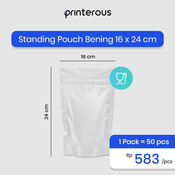 Jual PLASTIK STANDING POUCH POLOS / PLASTIK SNACK ZIPLOCK / KEMASAN ...