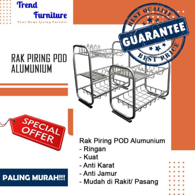 Jual Rak Piring POD Alumunium Paling Murah Berkualitas | Shopee Indonesia