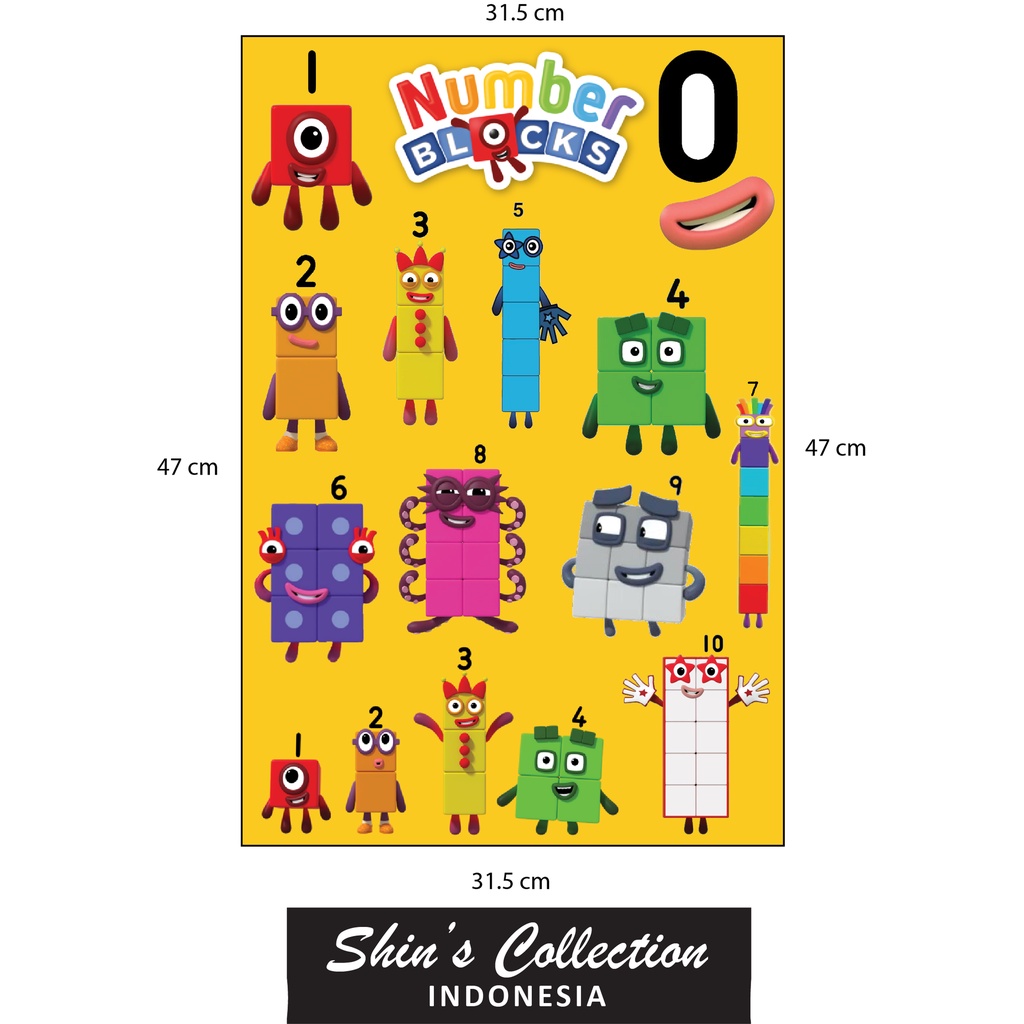 Jual Sticker Jumbo murah anti air Number Blocks 1 pc | Shopee Indonesia