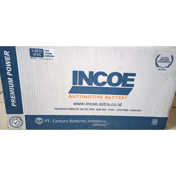 Jual Accu / Aki Incoe Premium N120 115F51 12v 120ah | Shopee Indonesia