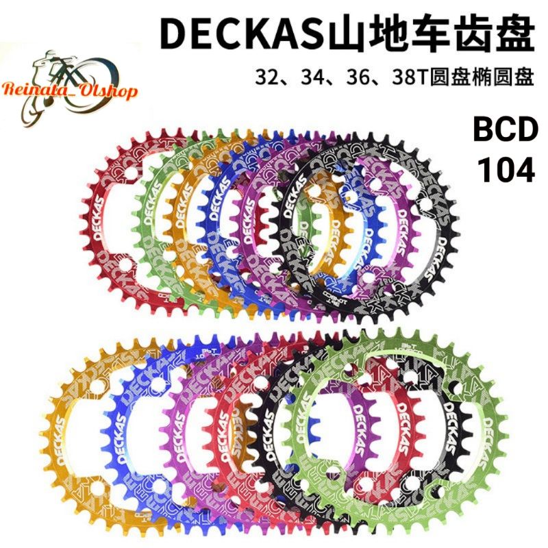 Jual Chainring DECKAS Round BCD 104 32T 34T 36T 38T Narrow Wide | Shopee Indonesia