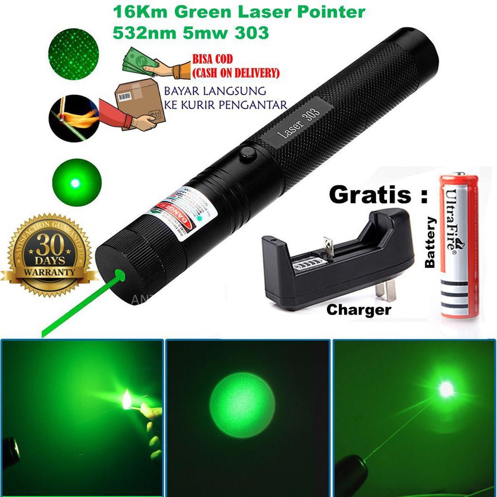 Jual green laser pointer 303 / laser hijau variasi / laser kunci pengaman | Shopee Indonesia